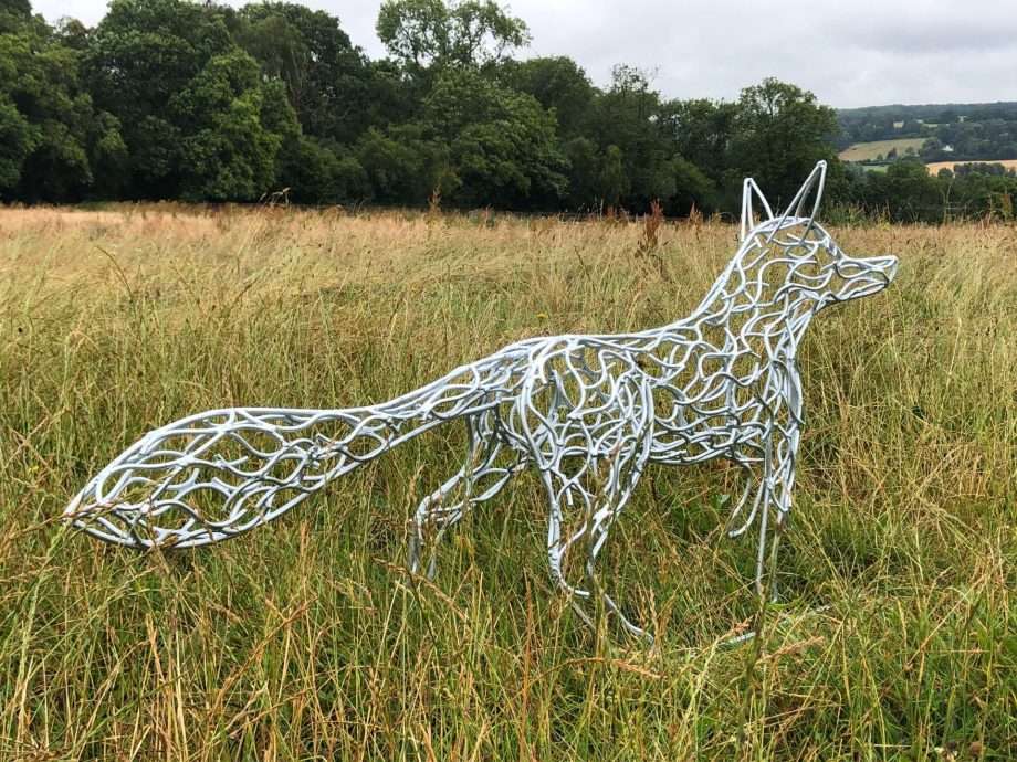 Galvanise Fox Sculpture - Charles Elliott Sculpture